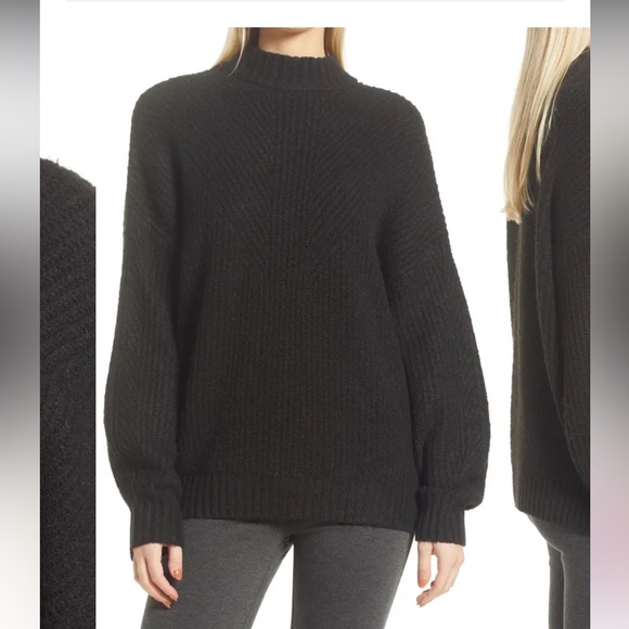 Halogen | Sweaters | Halogen Oversized Mock Neck Sweater In Black For ...